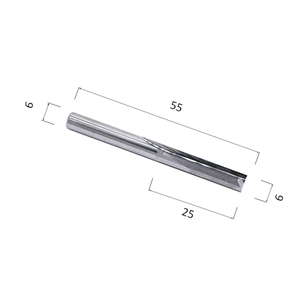 Фреза DJTOL A2ZX625 прямая двухзаходная (по дереву, пластику)