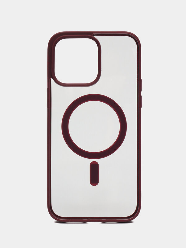 Чехол для iPhone 15 Pro Max 6.7", Clear Case Color with Magsafe, Wine Red