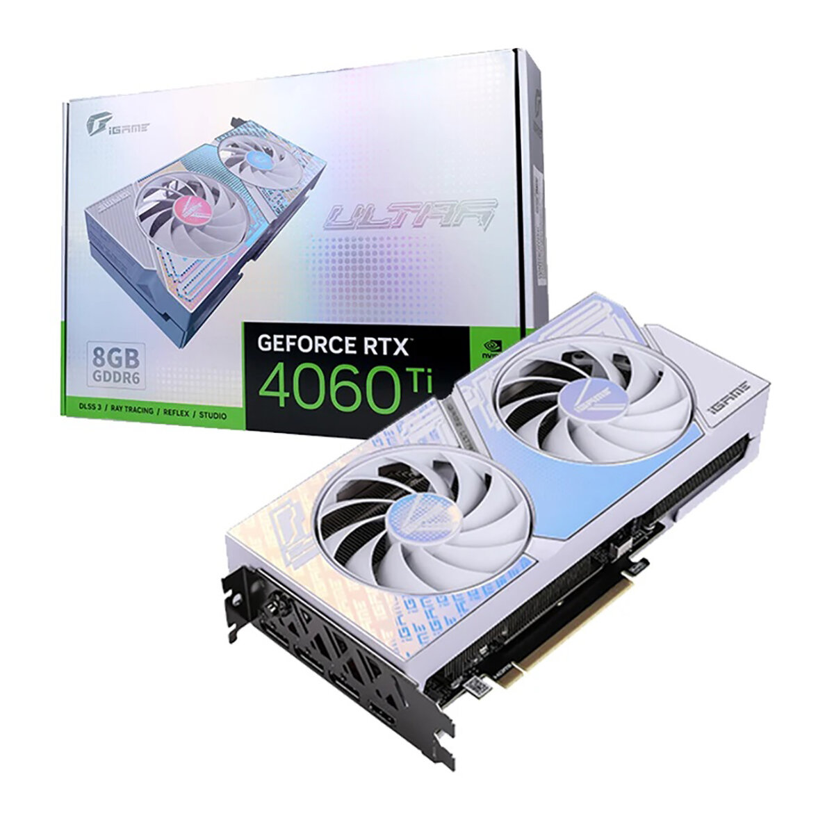 Видеокарта Colorful iGame RTX 4060Ti Ultra W DUO OC, 8GB GDDR6, 2 вентилятора