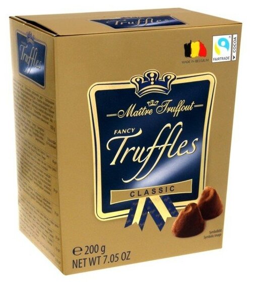 Трюфельные конфеты Fancy gold truffles, классические, 200 г 4887306