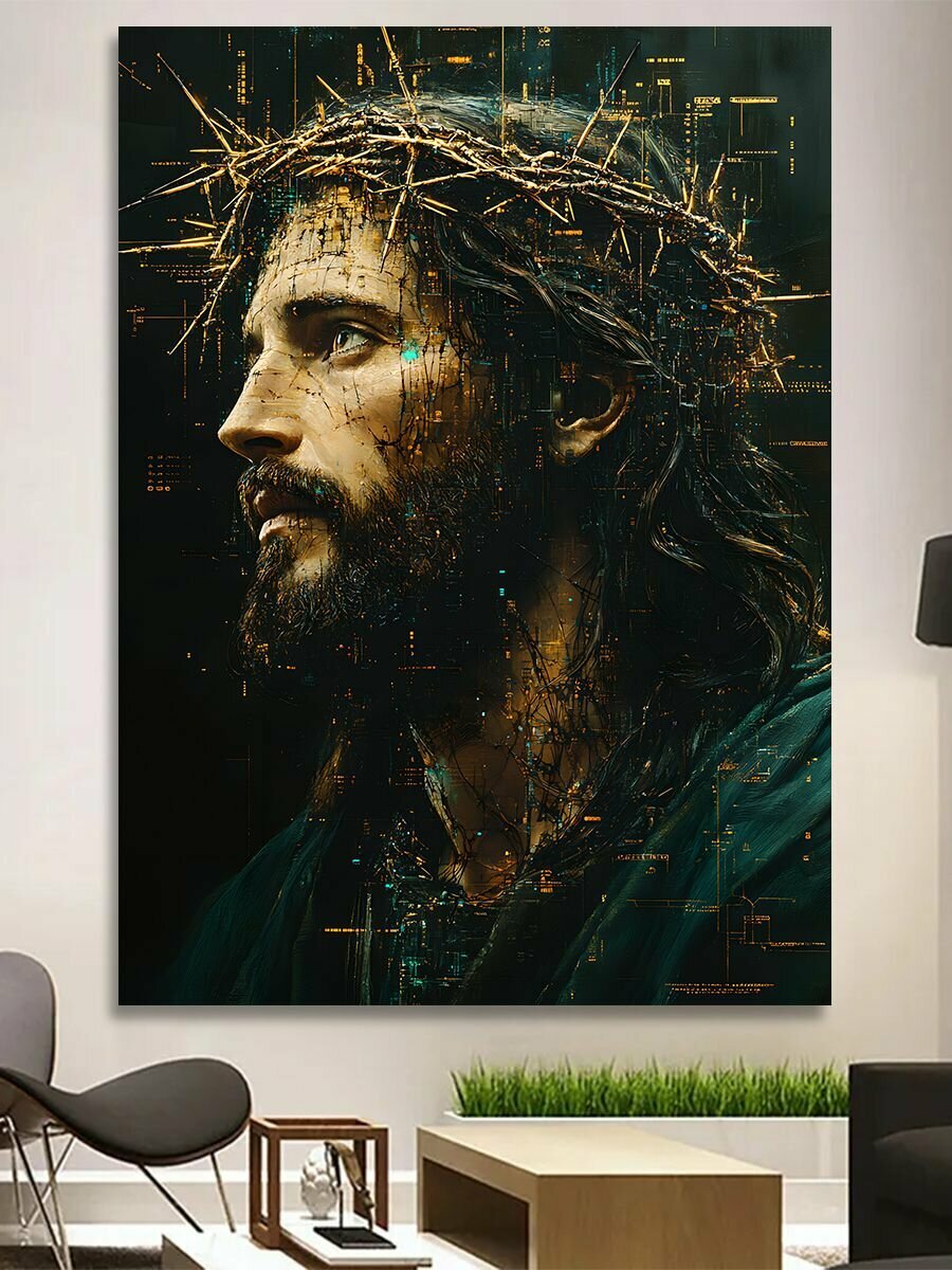 Иисус / христос , Современная картина, Картина в интерьер, 50х70 см.