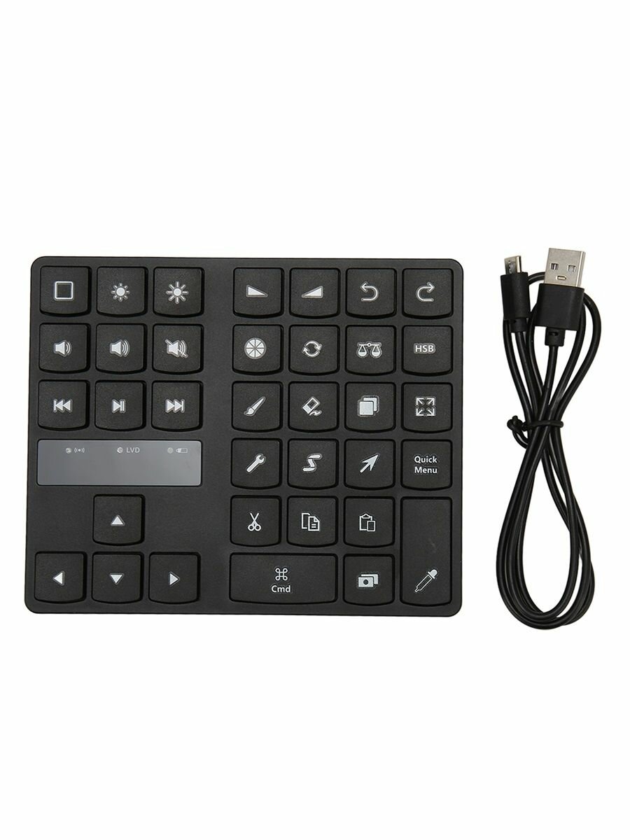 Мини-клавиатура для рисования с 35 клавишами, эргономичный дизайн для одной руки для IOS и OS X, 35 сочетаний клавиш для удобного рисования и навигации