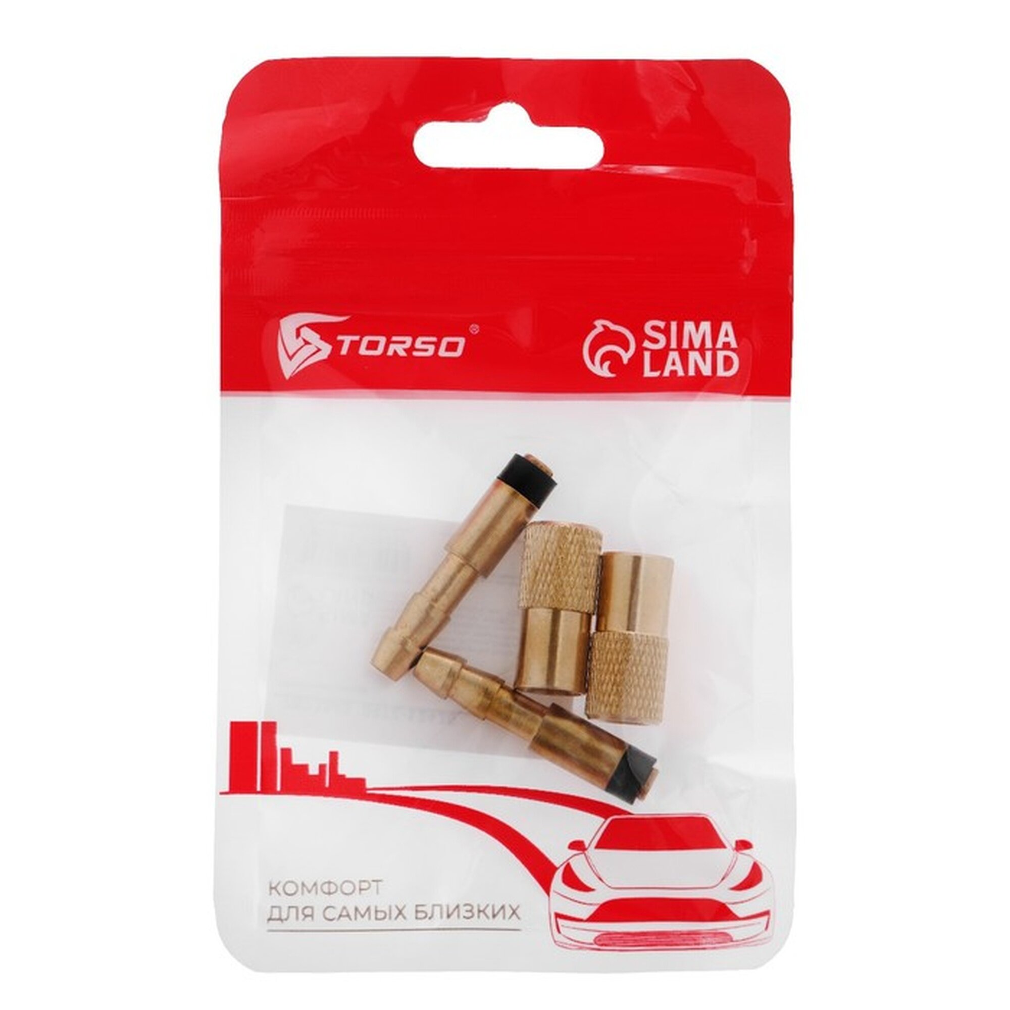 Наконечник насоса Torso, для автомобильных шин, золотистый, 2 шт