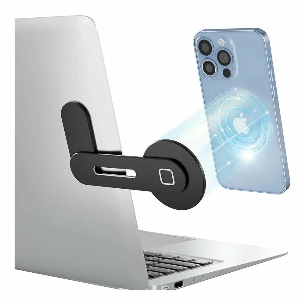 Магнитный держатель телефона для iPhone 15, 14, 13, 12, ноутбука, смартфона, регулируемое боковое крепление для монитора телефона, тонкий портативный складной кронштейн для компьютера