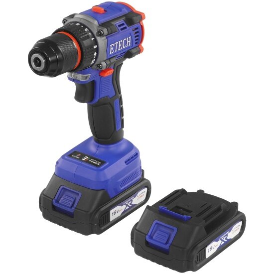 Дрель-шуруповерт Etech аккумуляторная бесщеточная TEH-18BL (18В, 60Н. м.)