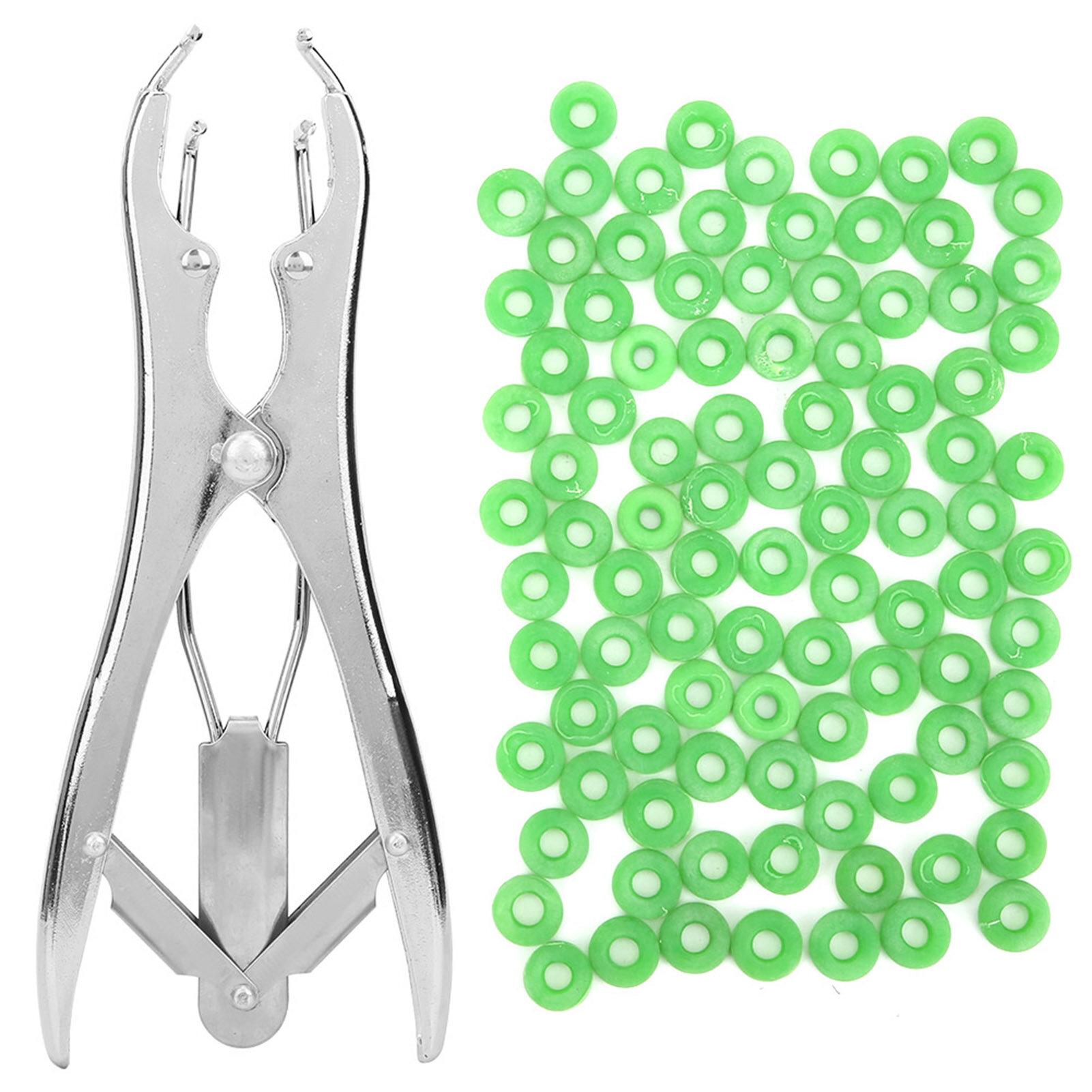 Щипцы для кастрации свиней с 100 кольцами для кастраторов, устройство для купирования хвоста, ветеринарный инструмент для сельскохозяйственных животных