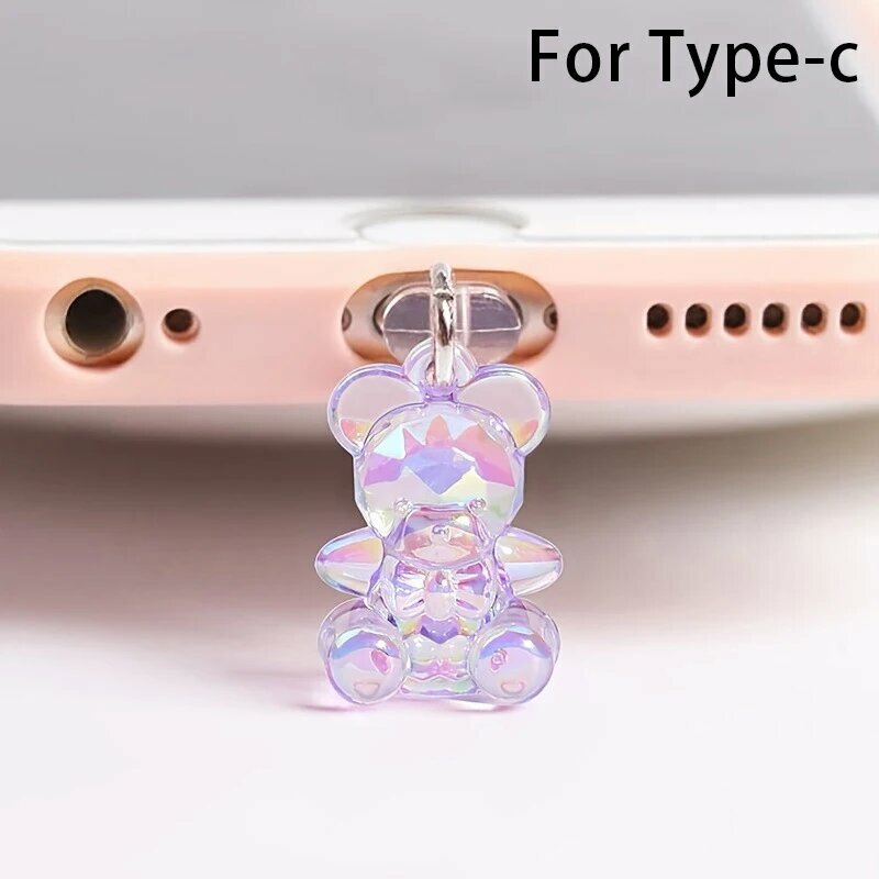 Подвесная пылезащитная заглушка "Милый маленький медвежонок", для iPhone, Type-C