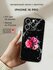 Чехол на Apple iPhone 16 Pro / Айфон 16 Про с принтом "Букет на черном мраморе"