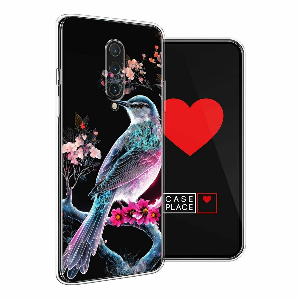 Чехол на OnePlus 8 / ВанПлас 8 с принтом "Птица на цветущем дереве" — фото 1
