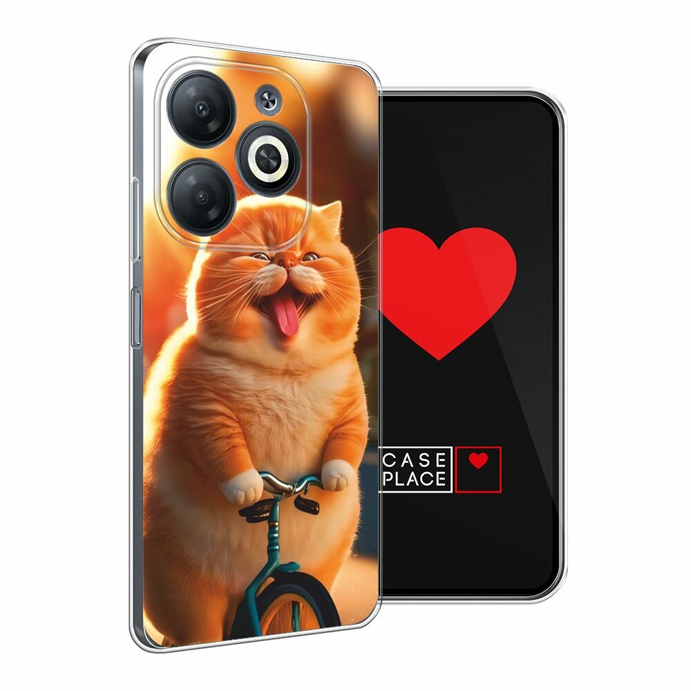 Чехол на Infinix Smart 8/8 HD/HOT 40i / Инфиникс Смарт 8/8 HD/HOT 40i с принтом "Кот на велике" — фото 1