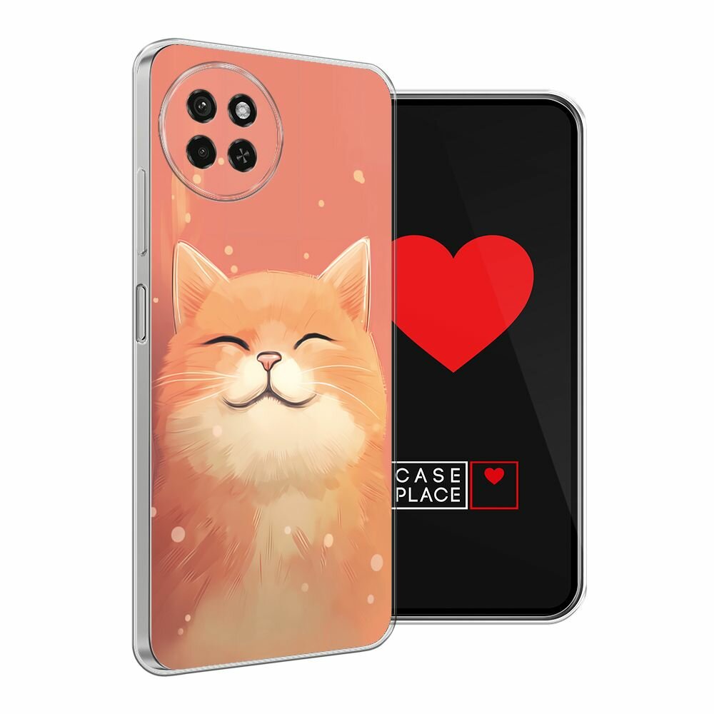 Чехол на Itel S23 / Ител S23 с принтом "Довольный рыжий котик" — фото 1
