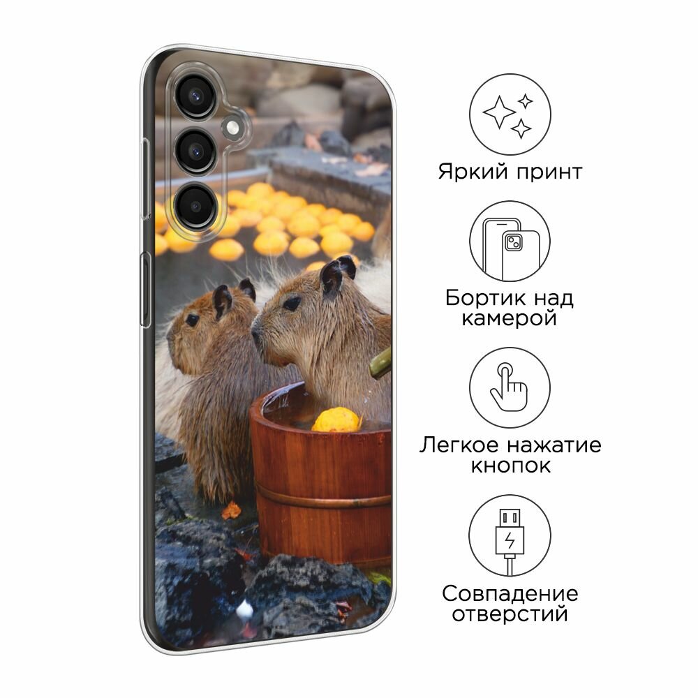 Чехол на Samsung Galaxy A24 / Самсунг Галакси A24 с принтом "Капибары отмокают" — фото 1