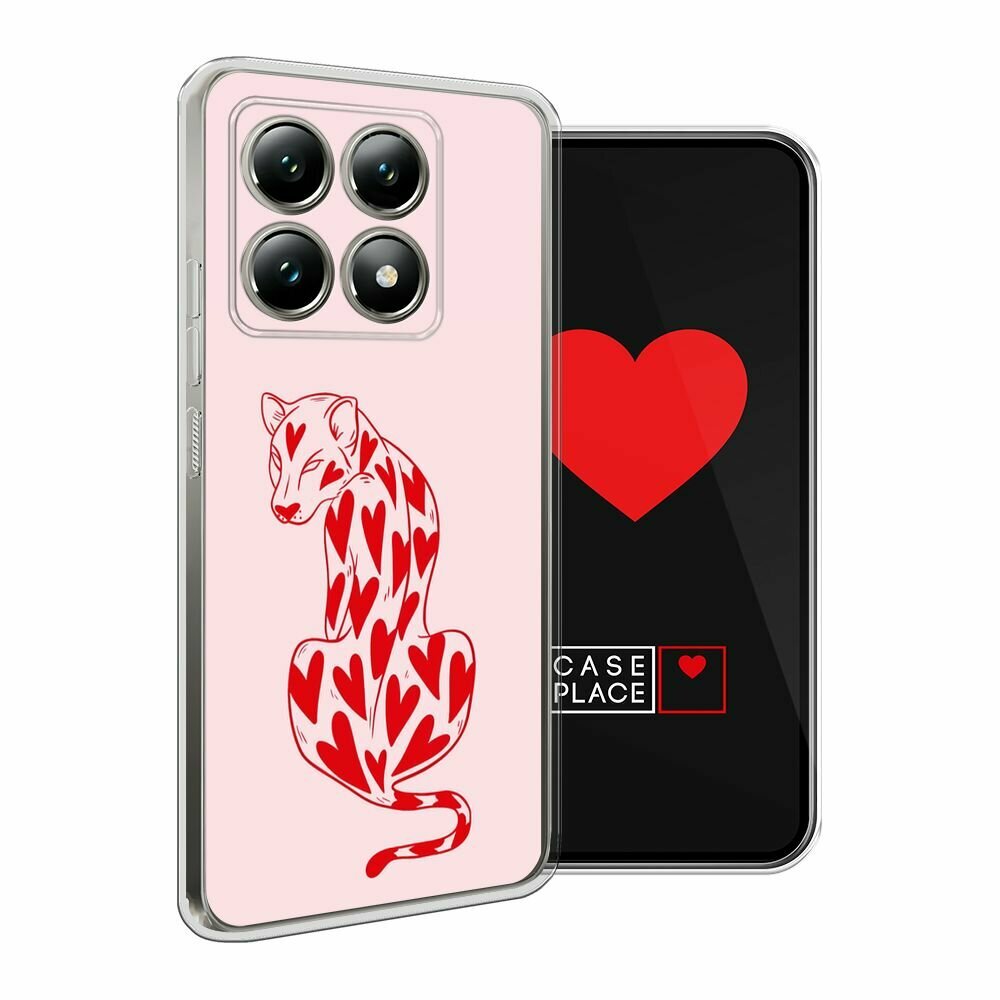 Чехол на Xiaomi 14T / Сяоми 14T с принтом "Heart panther 1 - 14 февраля" — фото 1