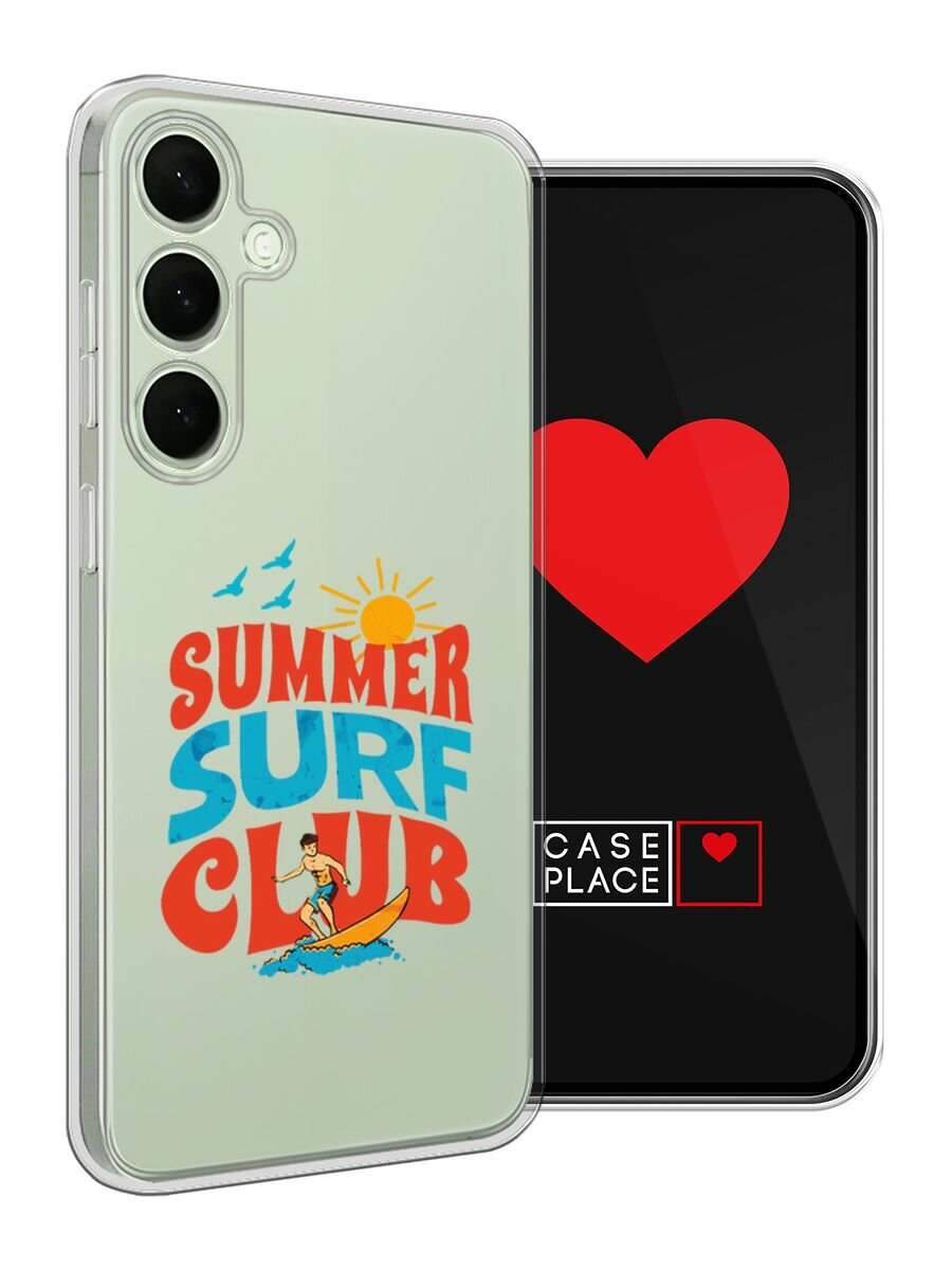 Чехол на Samsung Galaxy S25 Plus / Самсунг S25 Плюс с принтом "Summer surf club", прозрачный — фото 1