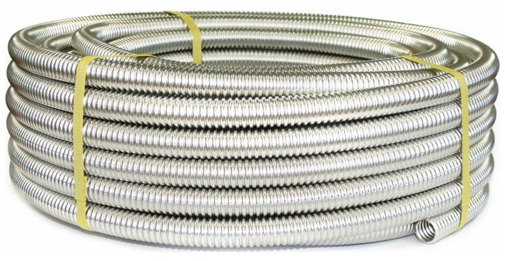 Труба гофрированная из нержавеющей стали SS304 Stahlmann 25А, неотожженная, бухта 10м