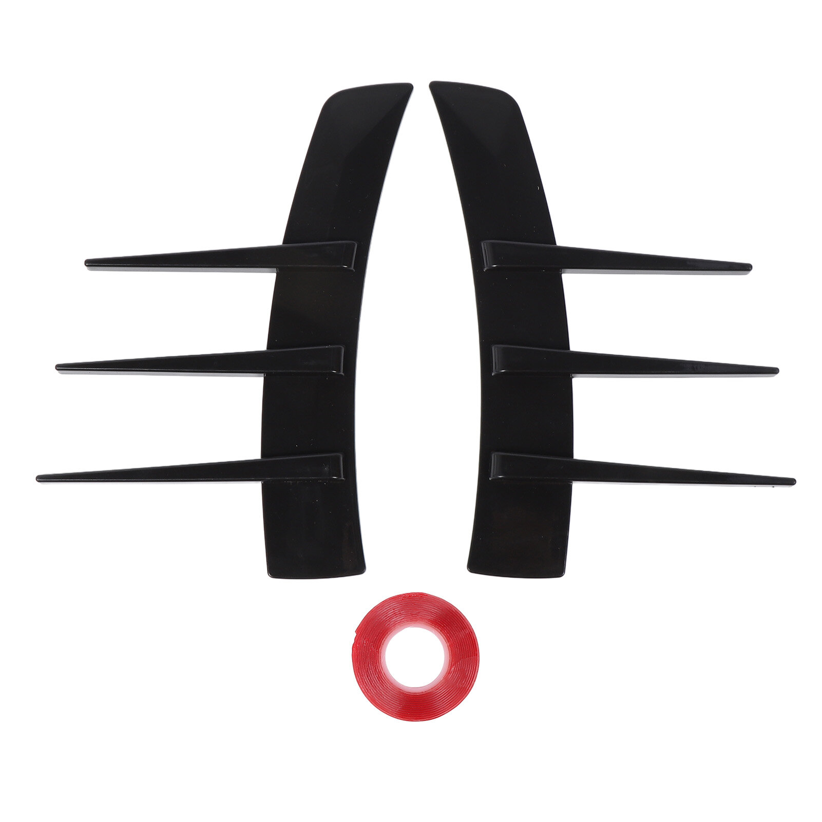 Накладки на боковые воздуховоды бампера, 1 пара, универсальные автомобильные брызговики, боковые воздуховоды, наклейки, мягкие плавники, комплект спойлера для 1 серии E90 E91, глянцево-черные