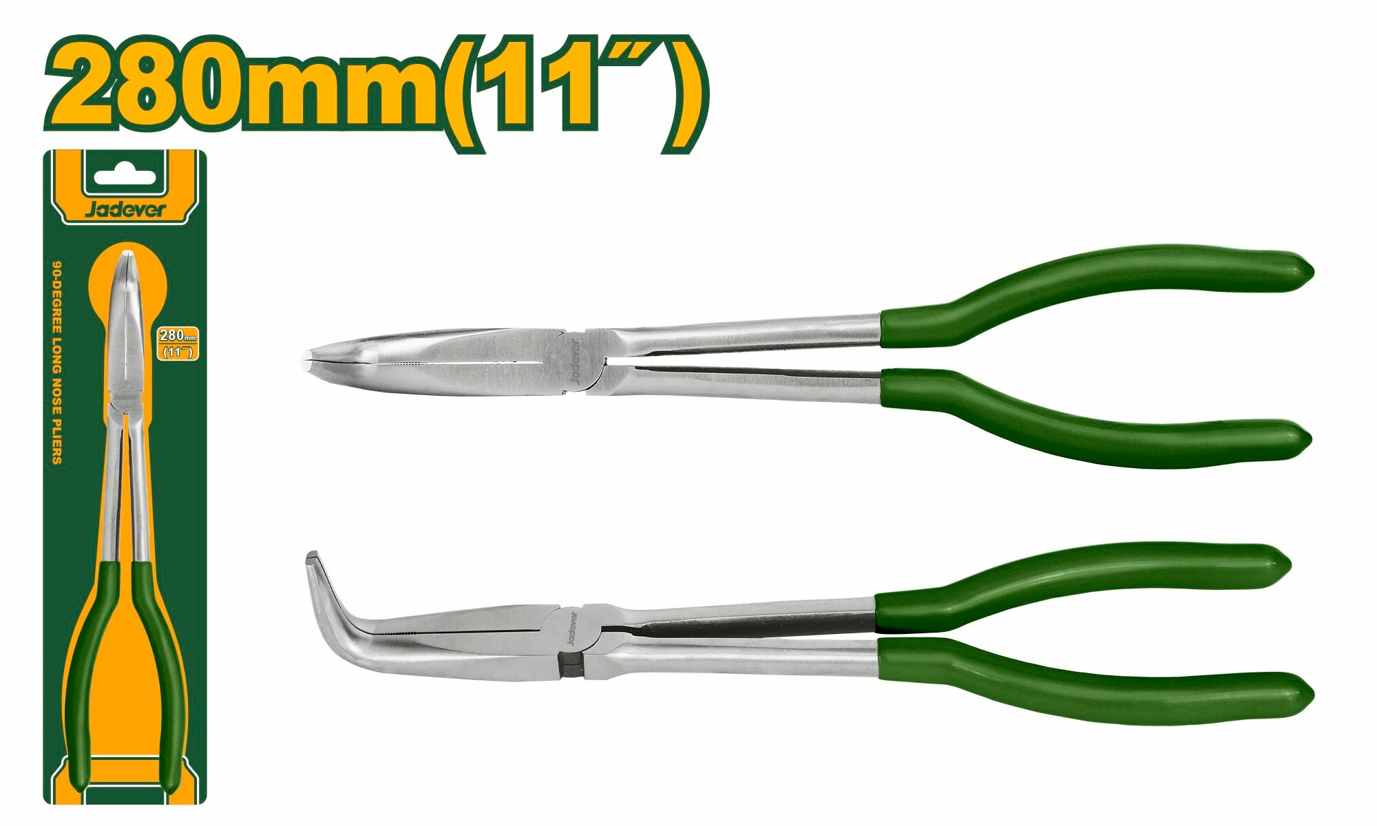 Длинногубцы 280мм с длинным носом под углом 90 градусов JADEVER JDPL3E11
