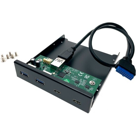Планка Espada на переднюю панель 4 порта: USB3.0x2, type Cx2