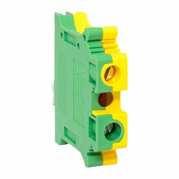 Колодка клеммная EKF винтовая, 10 UT, земля, на DIN, зеленая