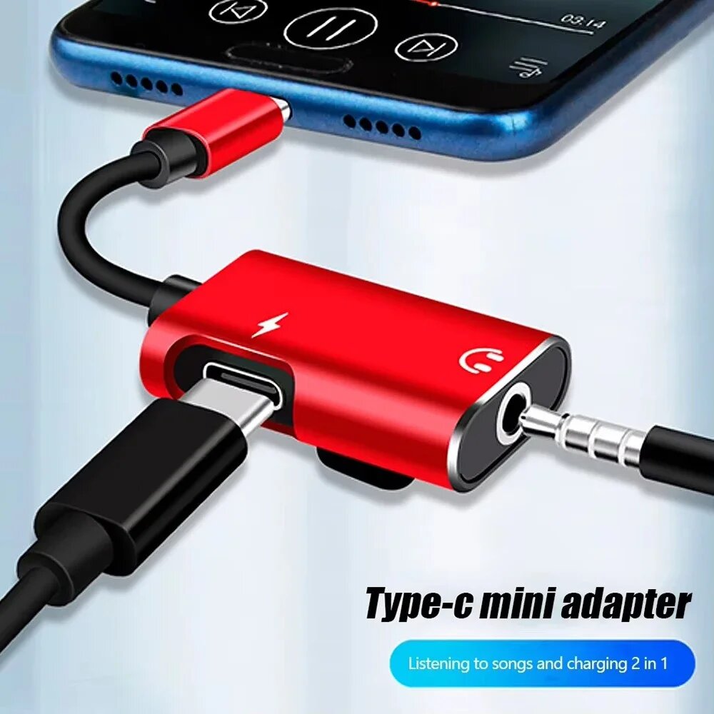 Адаптер USB-C 3.5 мм Silver 2 в 1 — фото 1