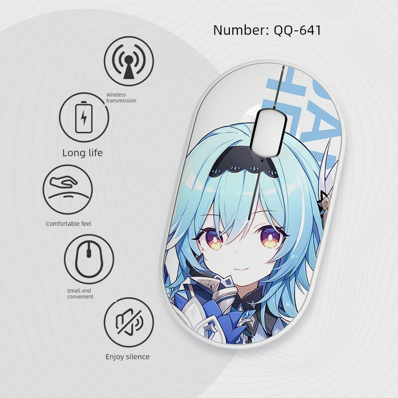 Беспроводная мышь Genshin Impact, Bluetooth, бесшумная, с зарядкой, для ноутбука, настольного компьютера, офиса, игр,
