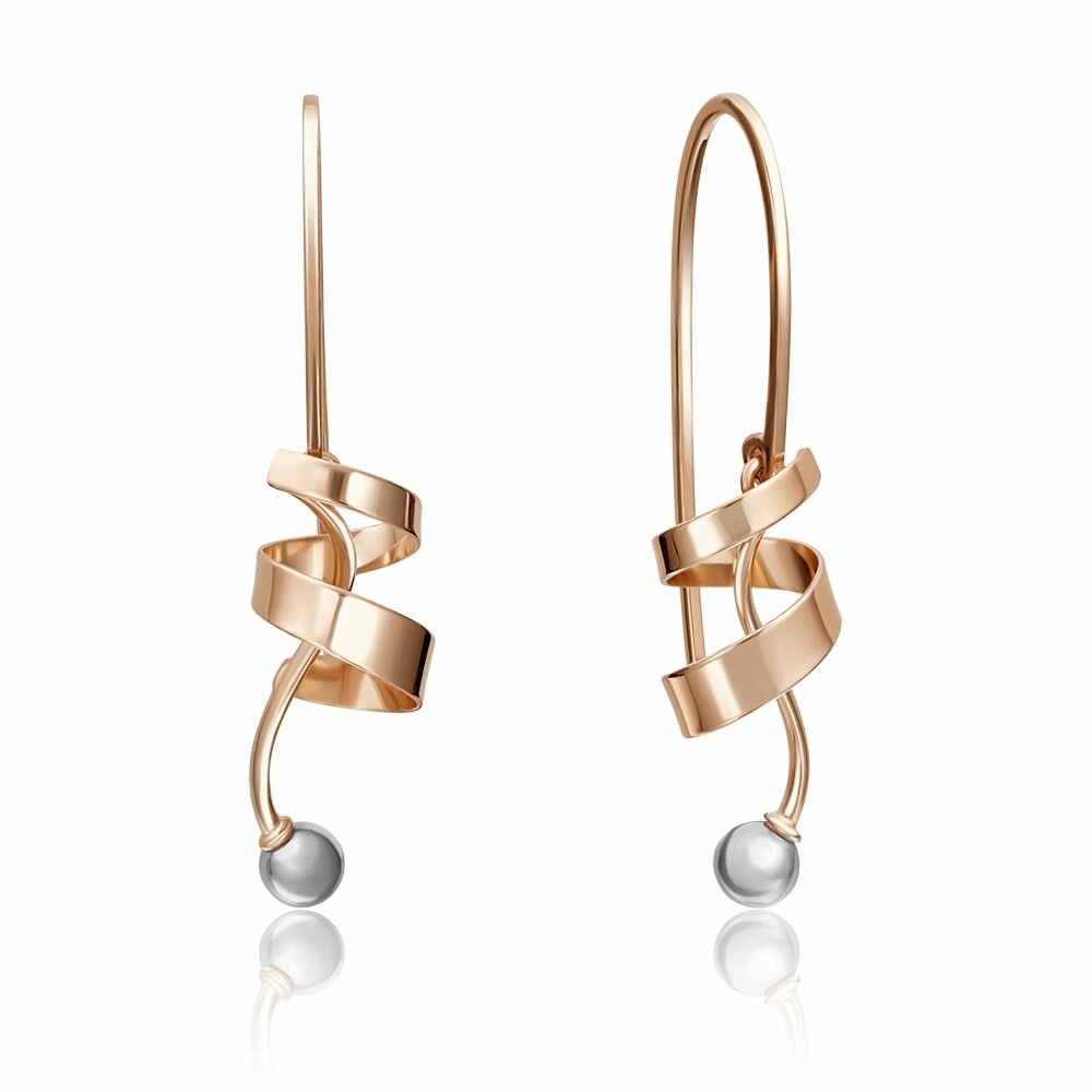 Серьги, красное золото, 585 проба