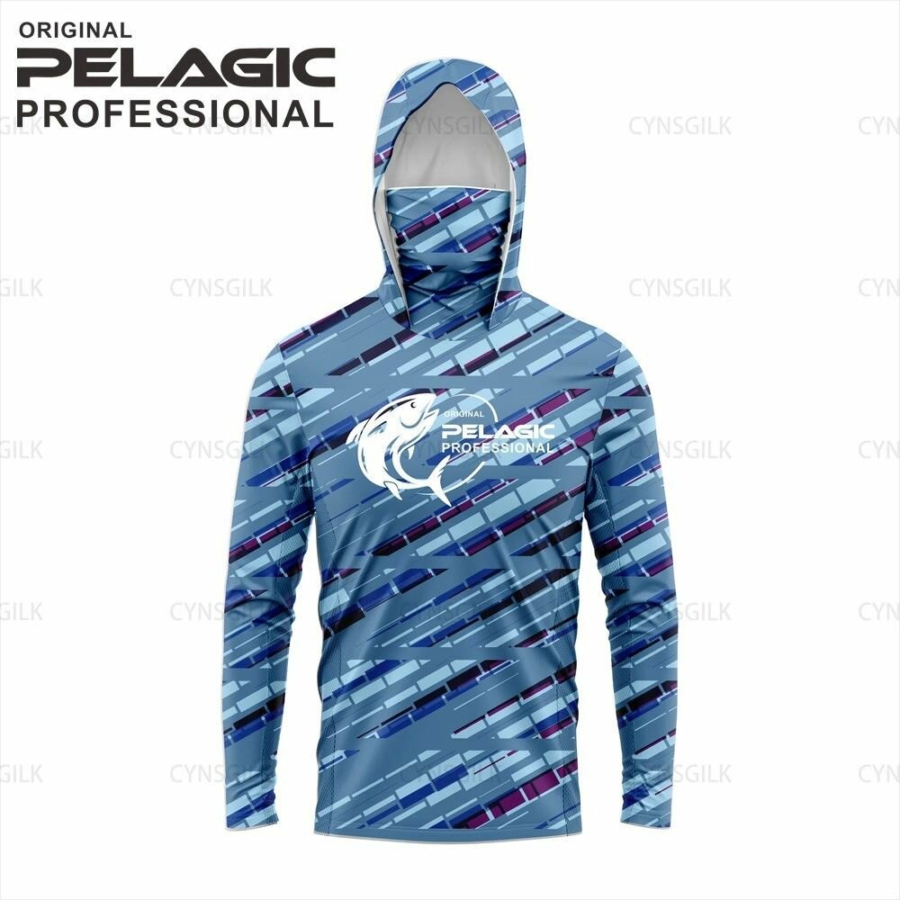 PELAGIC Джерси мужская для рыбалки с капюшоном с принтом Точки, рыболовный лонгслив летний солнцезащитный