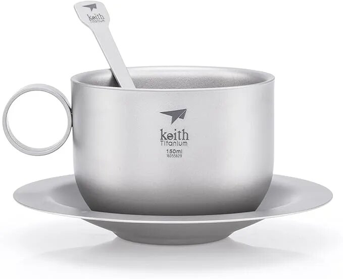 Офисная кружка для кофе и чая титановая Keith Titanium Ti3601 150ml