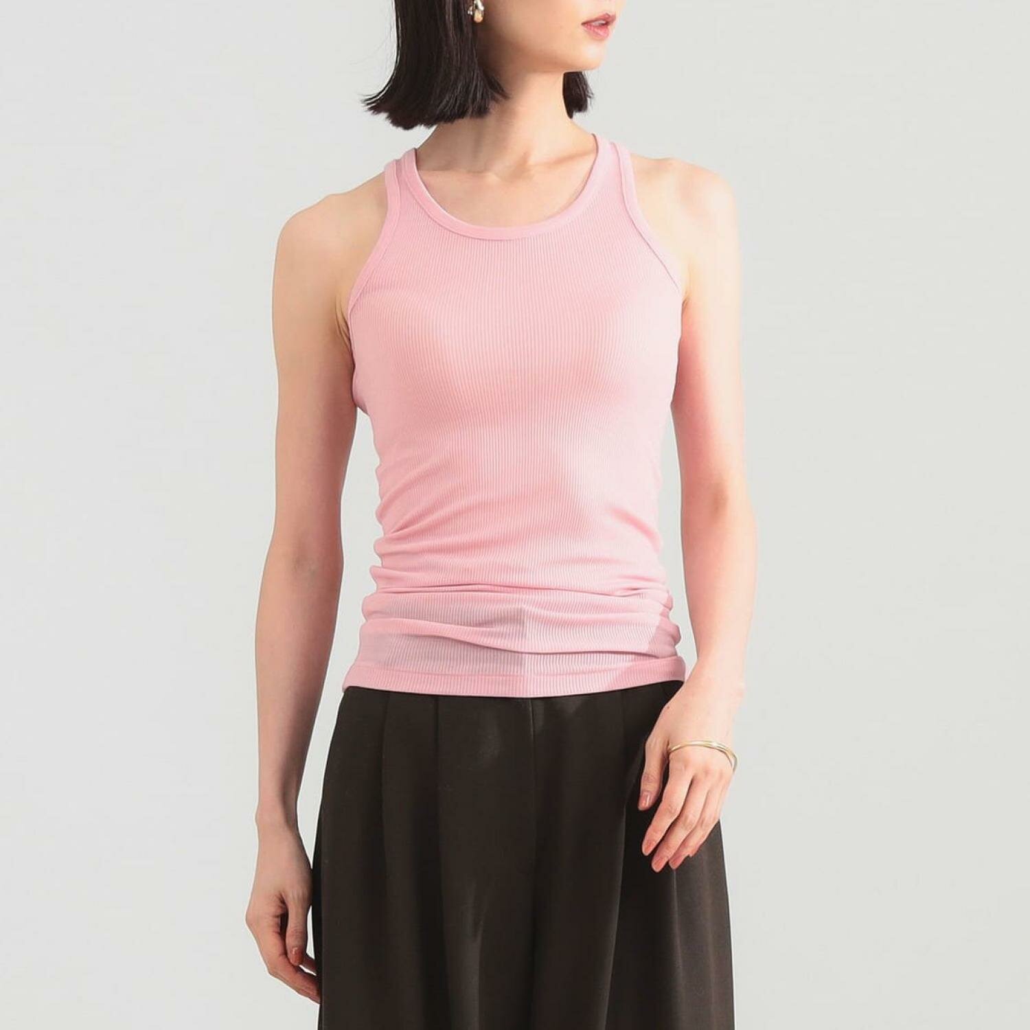 Майка AURALEE Топ Auralee Wool Silk Soft Rib Tank, размер 1, pink — фото 1