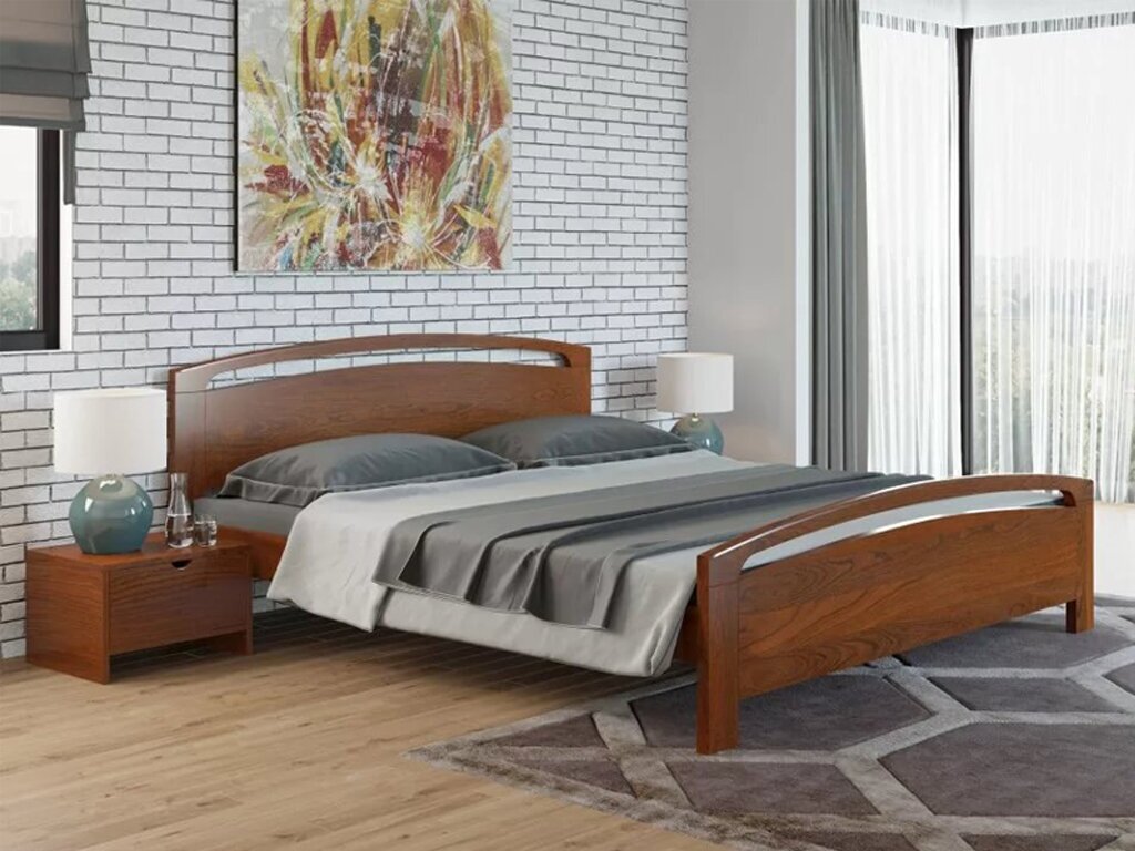 Деревянная кровать из массива сосны Бали, 140х190 см (габариты 150х200 см).