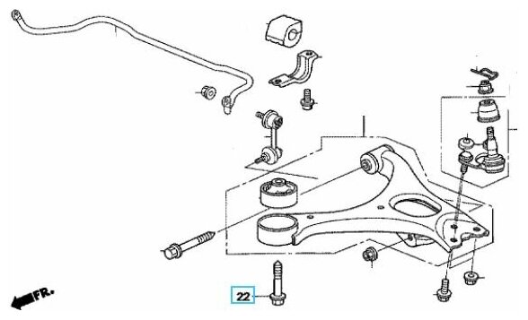 Болт с фланцем 14х94; Артикул Honda/Acura : 90116SNA010 (Оригинал)