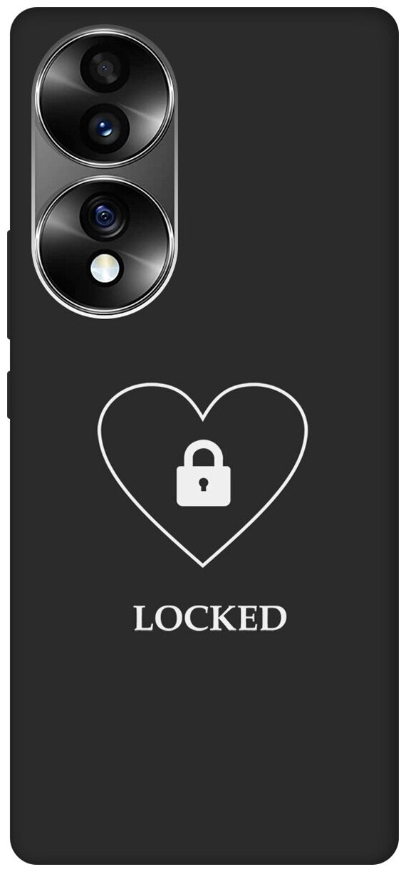 Матовый чехол Locked W для Honor 70 / Хонор 70 с 3D эффектом черный