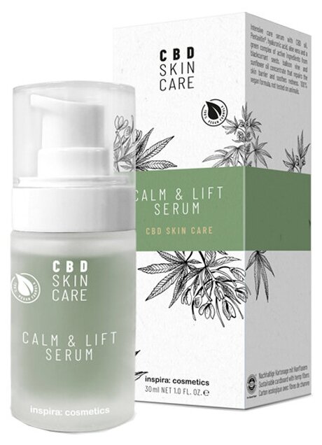 Лифтинг-сыворотка INSPIRA германия Антистресс с маслом CBD Calm & Lift, 30 мл