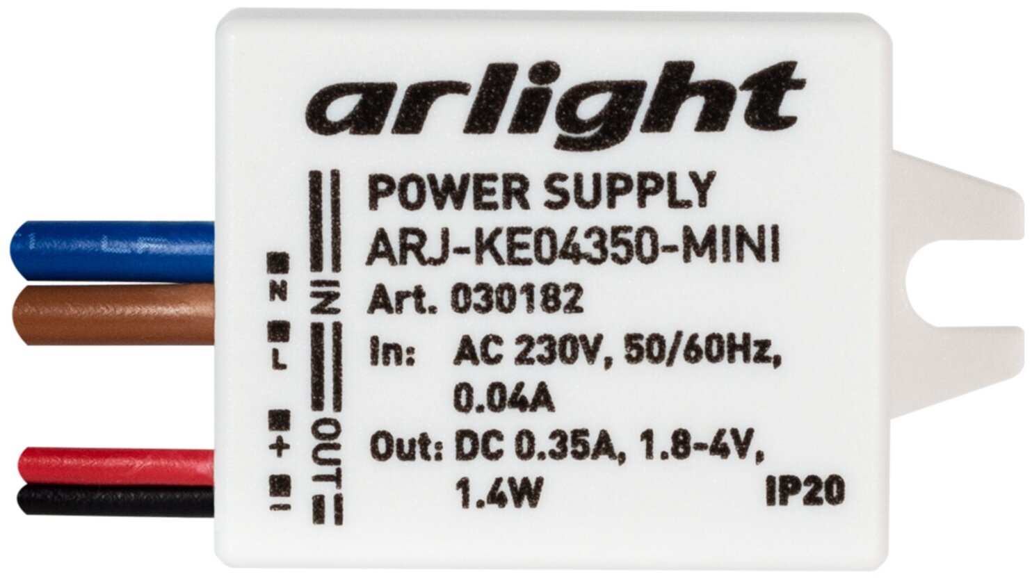 030182 Блок питания ARJ-KE04350-MINI (1.4W, 350mA) (Arlight, IP20 Пластик)