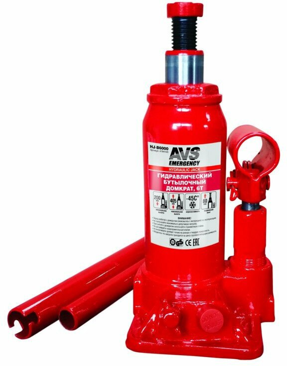 Домкрат гидравлический авто 6т AVS HJ-B6000 200-405мм AVS HJ-B6000 Бутыль 200-405мм A78415S