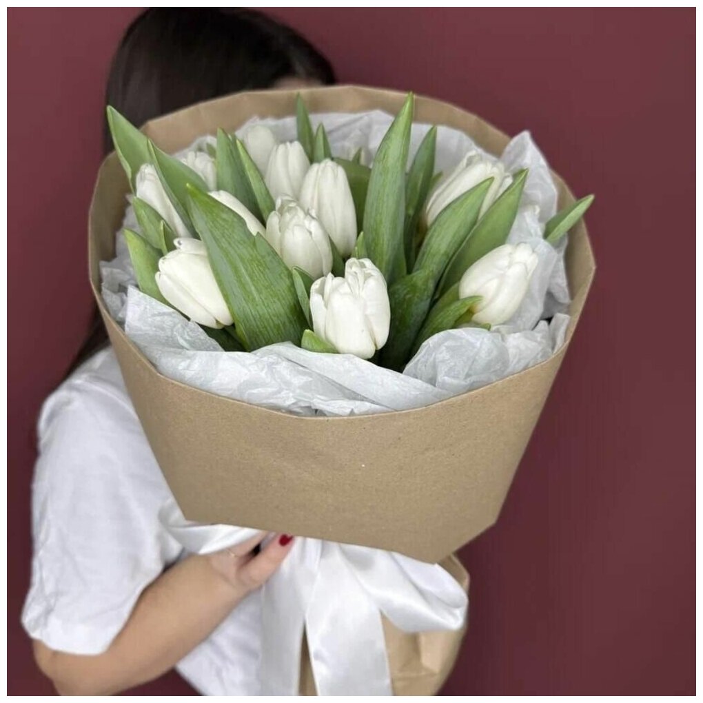 Букет Well Flowers, тюльпаны, круглый, 13 цветов, высота 45см свежий букет цветов