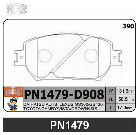 Колодки тормозные NiBK PN1479