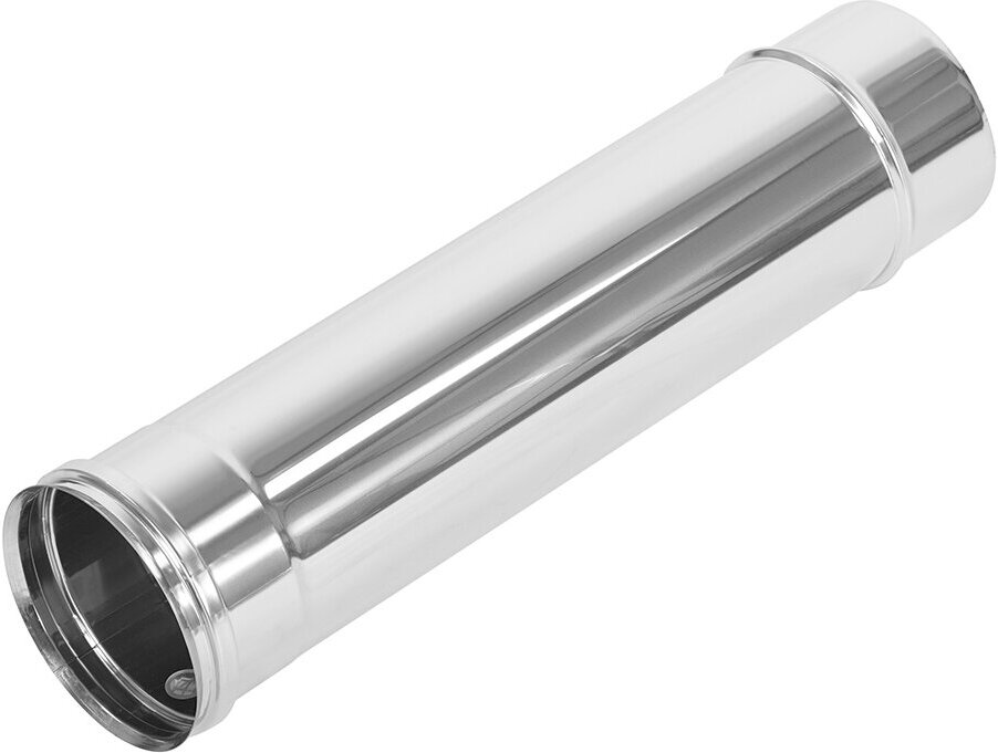 Дымоход d115 х 500 мм на расширителе зеркальная без изоляции AISI 304