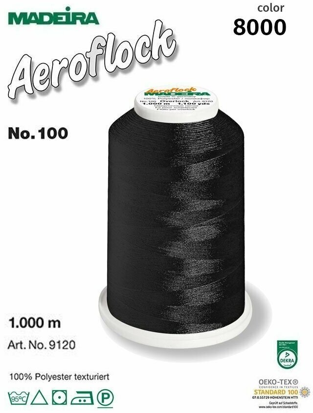 Нитки оверлочные текстурированные Aeroflock Madeira, 1000 м, для трикотажа