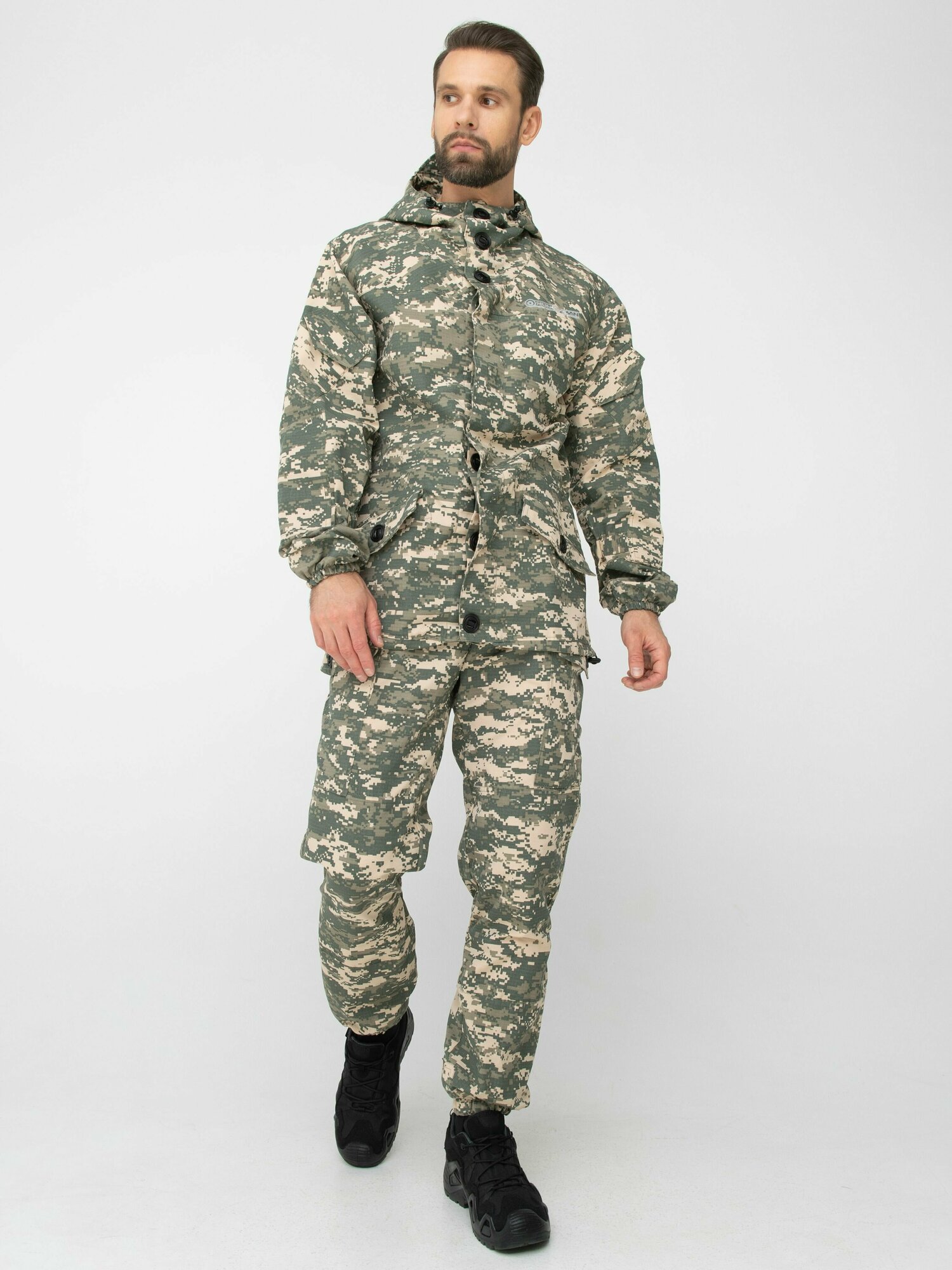 Костюм тактический Huntsman Горка 3 мужской летний камуфляжный рыболовный, для охоты, форма охранника, ткань рипстоп Светлый пиксель (р.44-46/170-176)