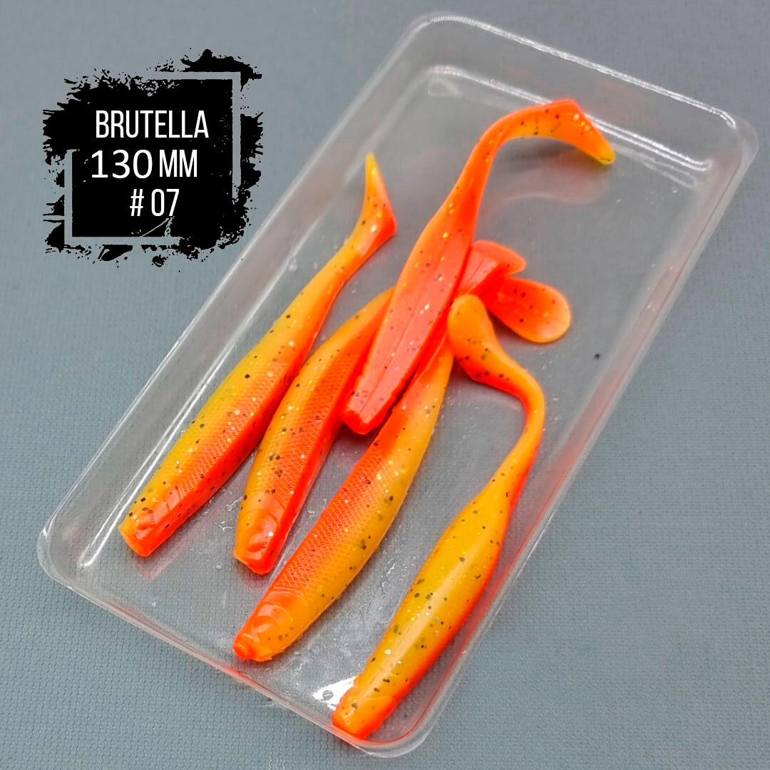 Силиконовая приманка (виброхвост) RIBALUBE BRUTELLA 130мм #07 упаковка 4 шт.