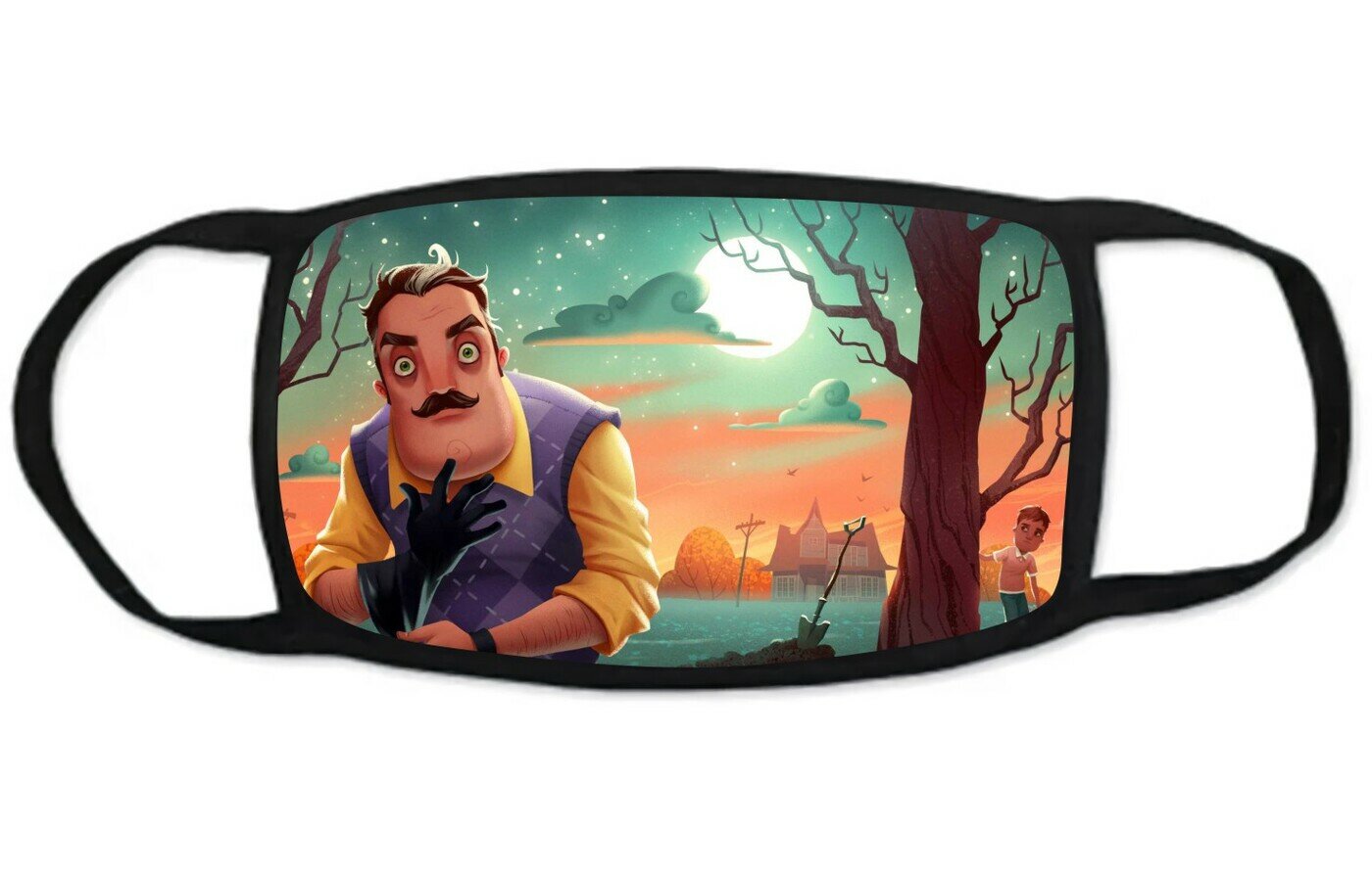 Стильная многоразовая маска GOODbrelok, размер 18*10, Детская, Привет Сосед-3