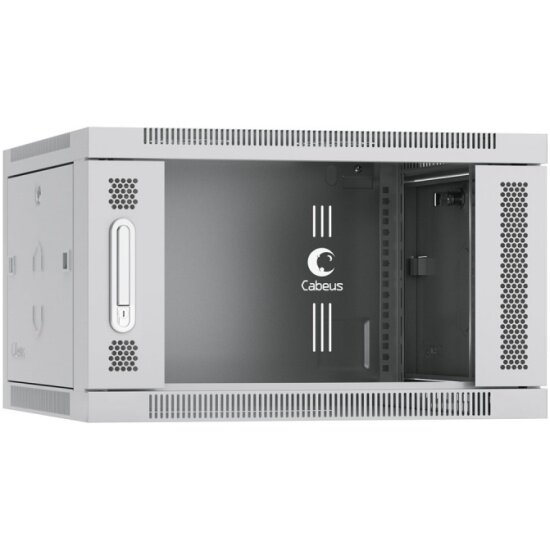 Шкаф настенный Cabeus SH-05F-6U60/60 6U 600мм дверь стекло, серый