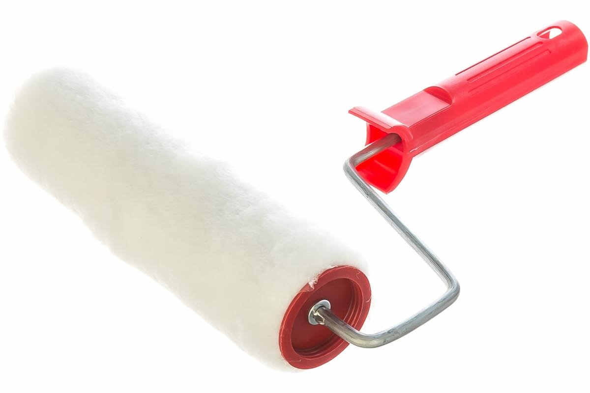 Валик в сборе искусственный мех 6 х 47 х 200мм, белый ворс 14мм, "888"