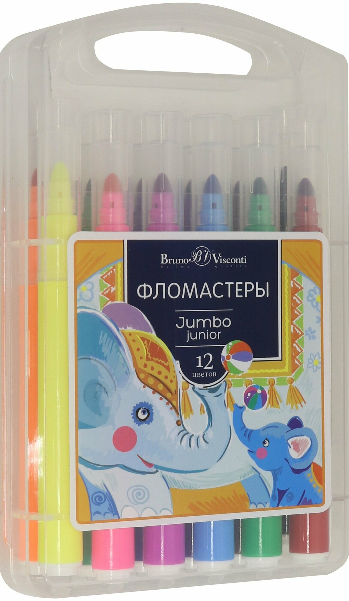 Фломастеры утолщенные 12 цветов "JUMBO JUNIOR" (32-0033)