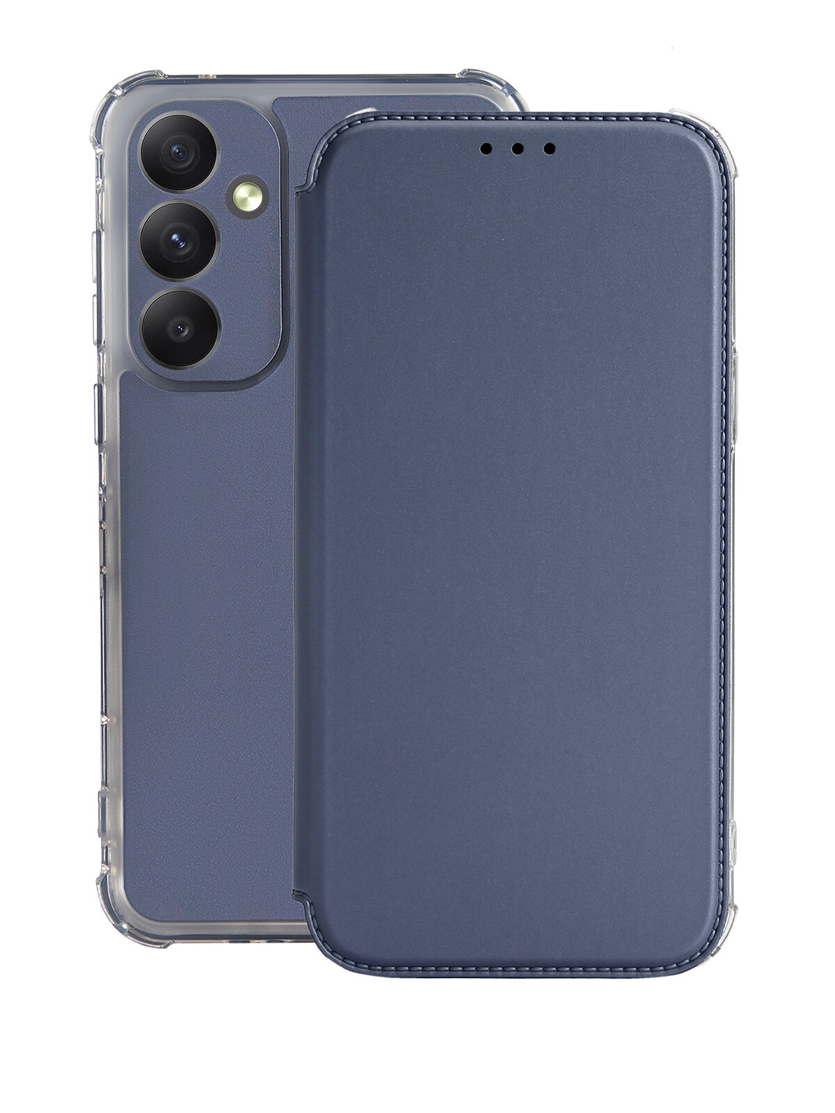 Чехол книжка на Samsung Galaxy S24 с противоударным бампером с усиленными углами на самсунг галакси с24 Серый