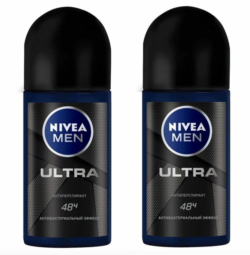 Nivea Дезодорант ролл мужcкой ULTRA, 50 мл, 2 шт