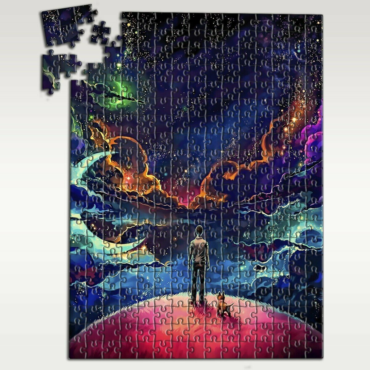 Пазл картонный А3: модель маленький принц пейзаж космоса - 2 П