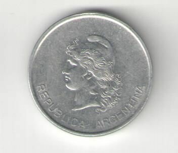 Монета Аргентина 50 сентаво 1983