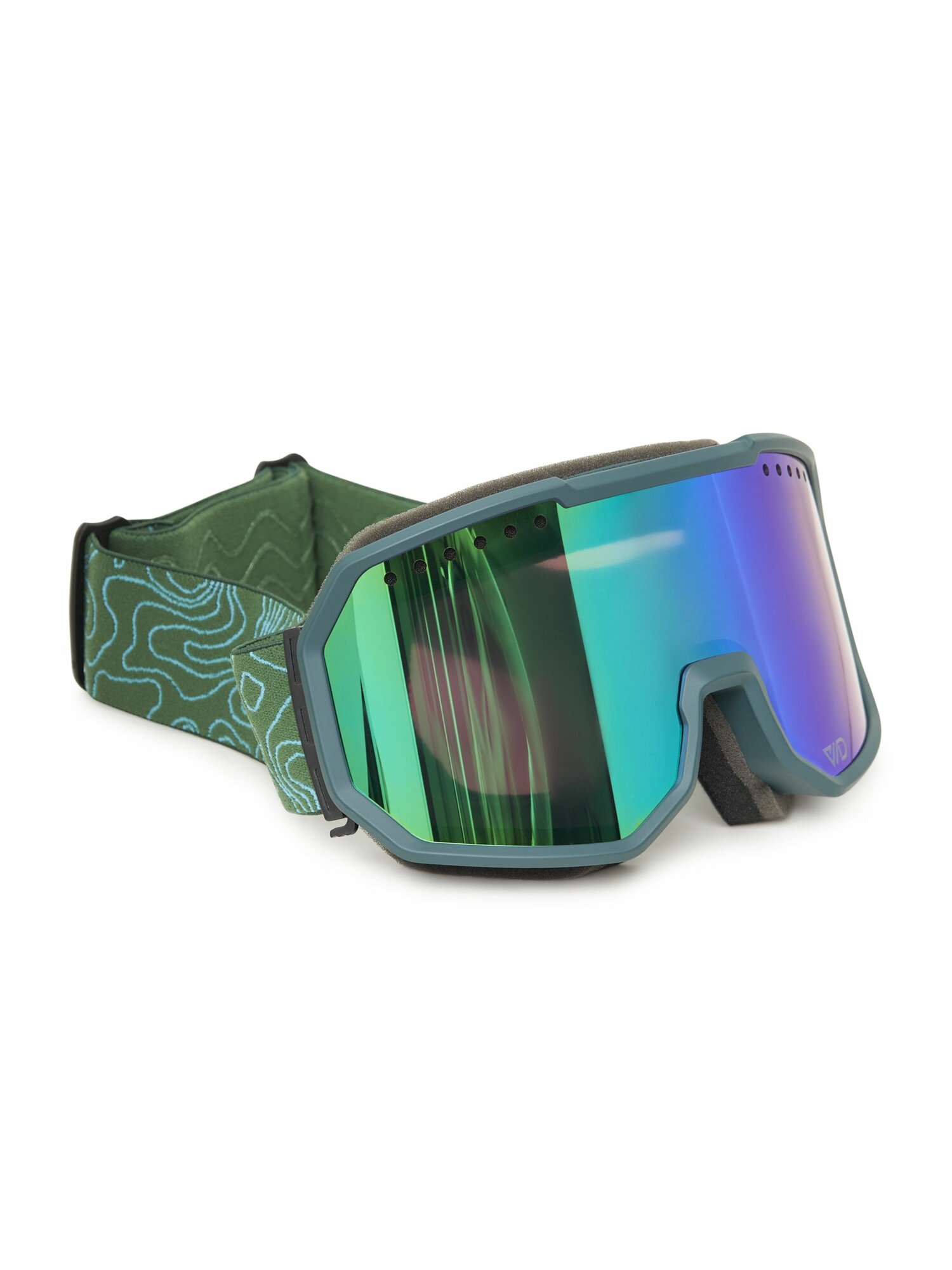 Маска горнолыжная, защитная, очки горнолыжные, защитные WinDay, зеленый